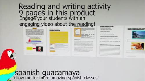Spanish 2 and 3 reading culture vocabulary and writing activity | TpT