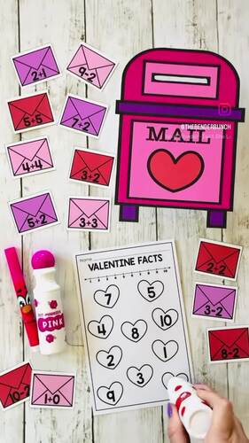 Valentine Addition and Subtraction Within 10 - Feed the Activities