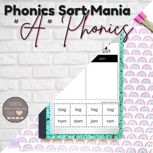 Phonics Sort Mania "A" Cut and Paste Activities | TPT