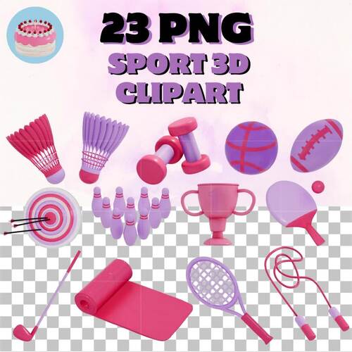 Sports Equipment Clipart 3D 23 PNG by Eyestudiodesign | TPT