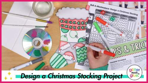 Christmas Stocking Art Project, Roll a Dice Game, Template, Writing ...