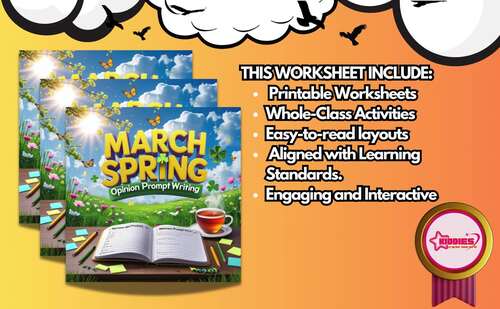 March Spring Opinion Prompt Writing Activities 3rd,4th,5th,6th,7th,8th ...