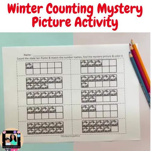 Winter Math Mystery Picture Activity | January Counting to 10 Activity