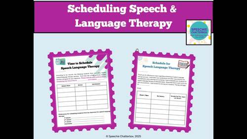 Scheduling Speech Language Therapy: Template Letters for Teachers