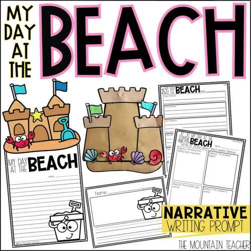 My Day At the Beach Sandcastle Craft and Ocean Themed Writing Prompt