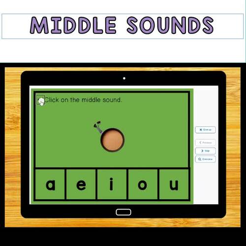Middle Vowel Sounds in CVC Words Task Cards | CVC Boom Cards ™ | TPT