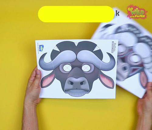 African Buffalo Mask | Printable Craft Activity | African Animal Papercraft