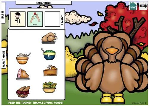 Thanksgiving & Food Core Vocabulary BOOM™ CARDS for AAC and Early Language
