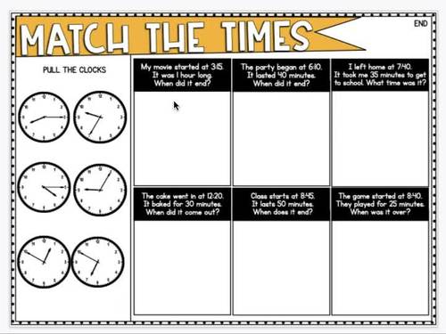 Digital Elapsed Time Activity with Google Slides : DISTANCE LEARNING