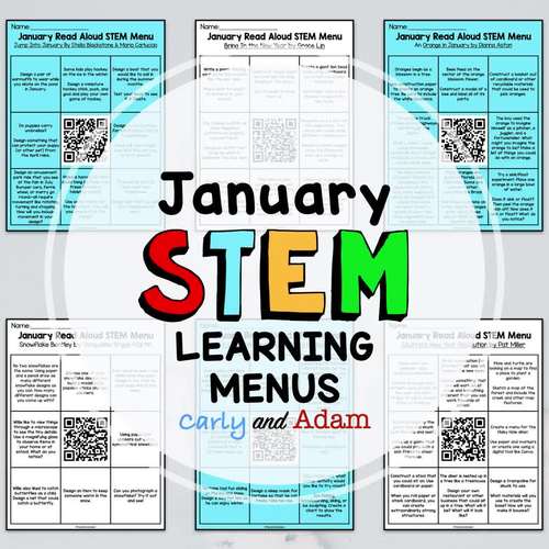 January Read Aloud STEM Activities and Challenges Menus | TPT