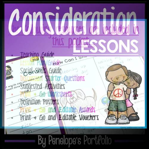 CONSIDERATION Lessons and Activities - Character Education (SEL)