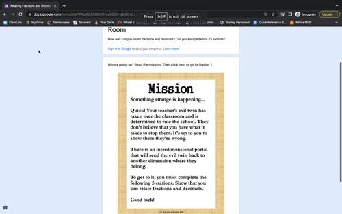 Relating Fractions and Decimals Escape Room (4.2G, 4.NF.6) | TPT