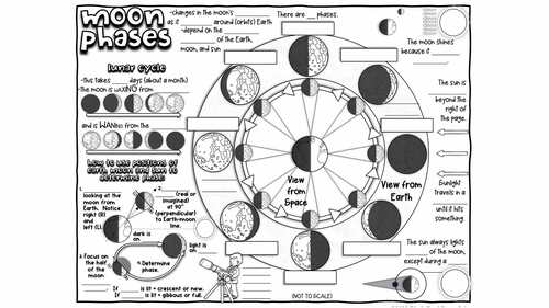 Moon Phases Doodle Notes & Quiz + PP | Lunar Cycle, View from Earth and ...