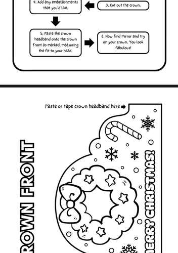 Christmas Craft, Wreath Paper Crown, Coloring Activity, Holiday Activities