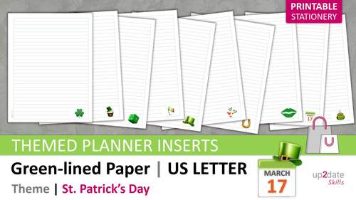 Printable Lined Paper for St. Patrick's Day | Letter - wide ruled ...