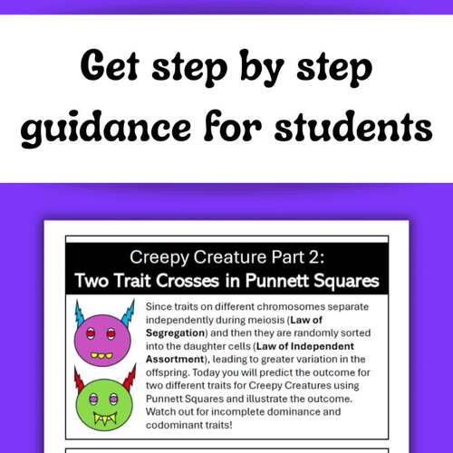 Dihybrid Cross Creepy Creatures Punnett Square Lab Activity Biology ...