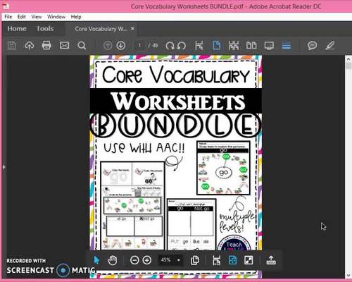 Core Vocabulary and Sight Word Worksheets by Teach Love Autism | TPT