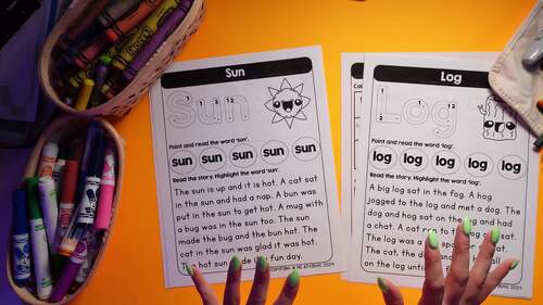 CVC 50 Words Worksheets Reading Writing Directed Drawing Activities ...