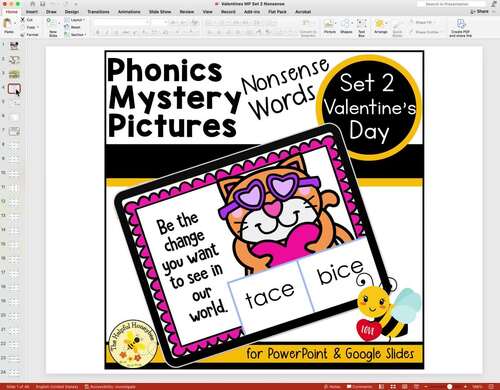 Valentine's Day Dig. Phonics Mystery Picture Set 2- Nonsense Words ...
