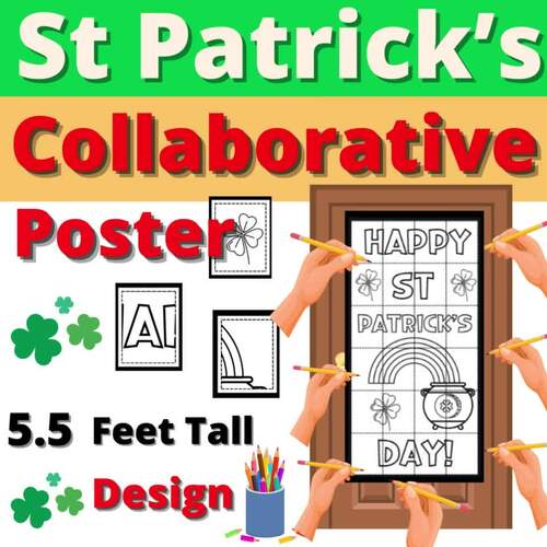 St Patricks Day Collaborative Poster Door Decor St Pattys Bulletin Board