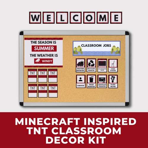 Minecraft TNT Inspired Classroom Decor Kit by Jenny Marie | TPT