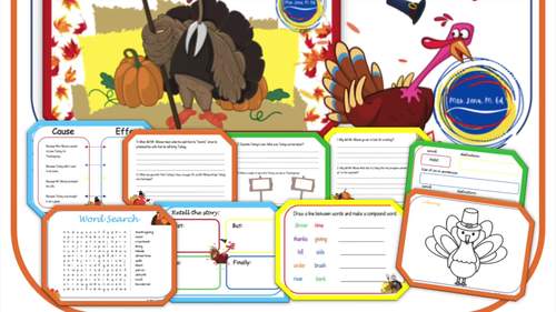 A Turkey for Thanksgiving Lesson & Boom Cards™ Set Activities by Mrs Lena