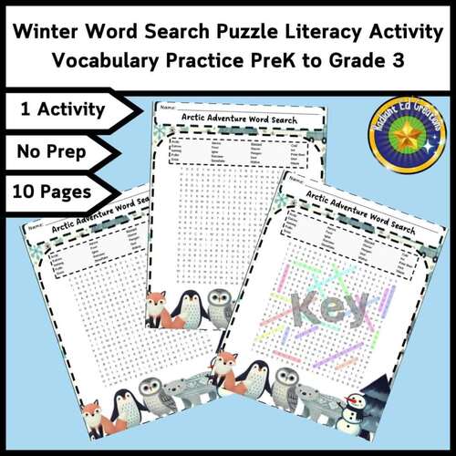 Winter Sight Word Search Logic Puzzles Vocabulary Activities Learning ...