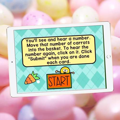 Count to 10 | Bunnies and carrots | Boom cards with audio | TPT