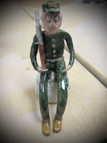 Ceramic Human Figure 7 - Creating nose holes and mouth. by ArtCyDust