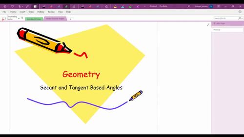 Secant and Tangent Based Angles (Geometry) - Instructional Slides & Video