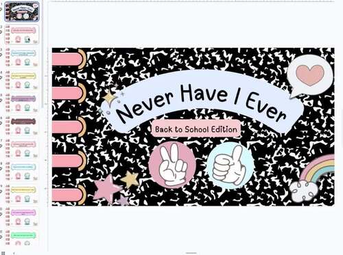 Back to School "Never Have I Ever" Icebreaker Game | 1st-4rd Grade