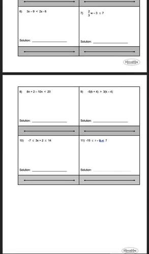 Algebra Solving Single Variable Inequalities Guided Lessons Notes Bundle