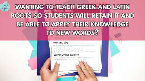 Greek & Latin Roots for 4th Grade Vocabulary Activities & Words PRINT ...