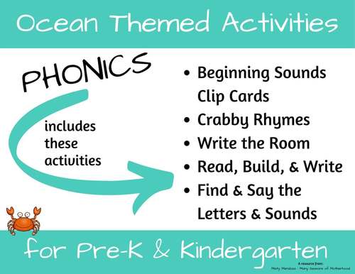 Ocean Animals Phonics Activities for Preschool and Kindergarten | TPT