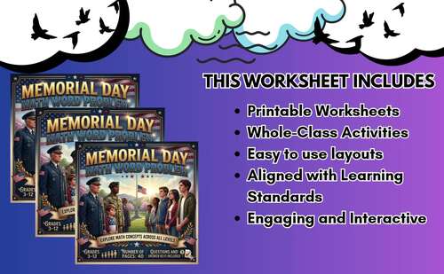 Memorial Day Math Escape: Solve, Think, Celebrate! Word Problems for ...