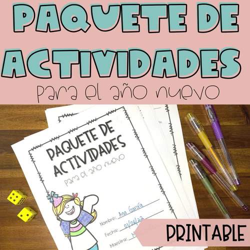 New Years Activities in Spanish - Actividades de año nuevo | TPT