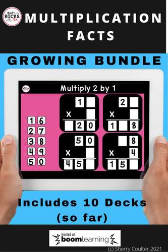 Multiplication Practice 3rd Grade Fact Fluency Digital Boom Cards™ Bundle
