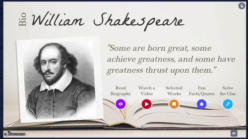William Shakespeare Biography Mini-Escape - Middle School ELA Biography ...