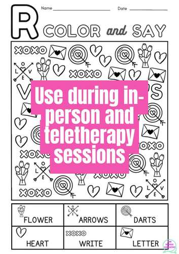 VALENTINE'S Color and Say for R and S sounds | TPT