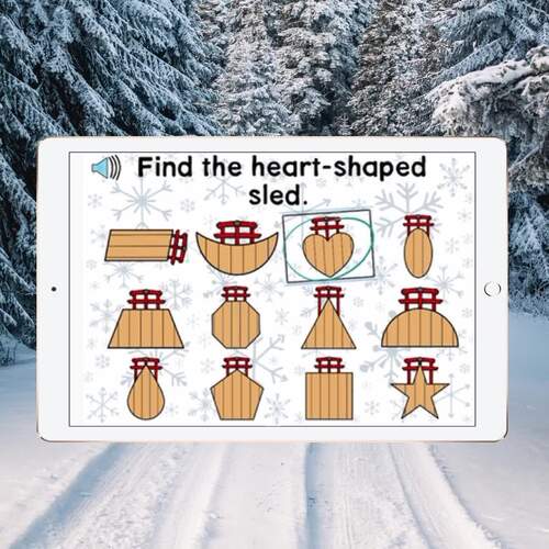 Find the Heart | Winter Shapes | BOOM CARDS with audio | TPT