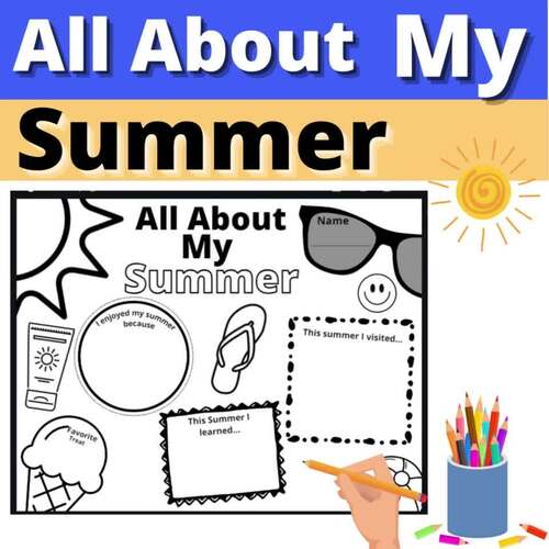 All About My Summer Poster Activity Back to School Craft Resource