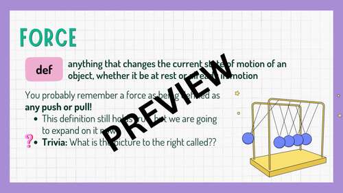 Physical Science: Forces Unit Slides | PowerPoint | Presentation | Template