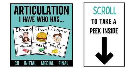 I Have Who Has... CH Initial, Medial & Final Articulation Game | TPT