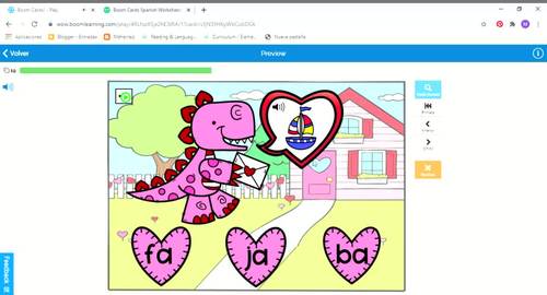 BOOM CARDS San Valentín: SÍLABAS INICIALES | Valentine's Day in Spanish