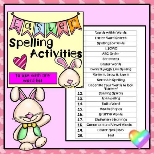 Easter Spelling Activities (for ANY Word List) by Miss Rainbow Education