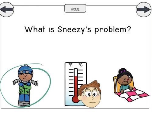 Sneezy the Snowman Book Companion Boom Cards by PlayingSpeech | TpT