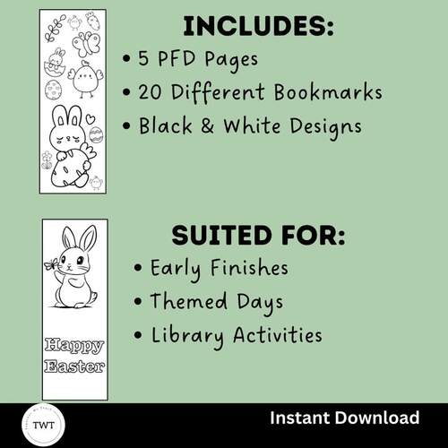 Easter Themed Bookmarks, Colour Your Own Bookmarks, Variety of Designs ...