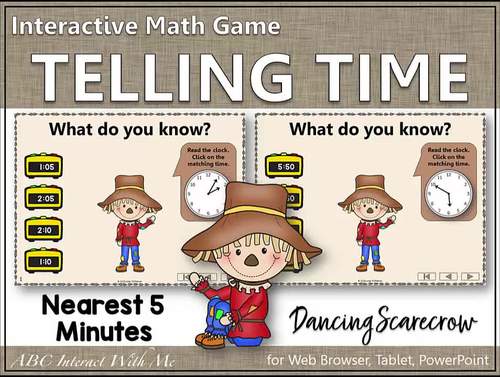 Telling Time to the Nearest 5 Minutes Interactive Math Game {Dancing ...