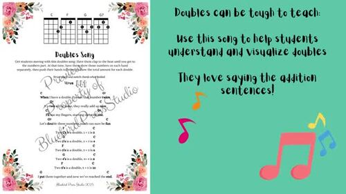 Ukulele: Doubles song with number sentence practice (right hand chord ...