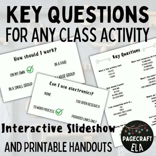 Key Student Questions | Manage Expectations | Interactive Slideshow and ...